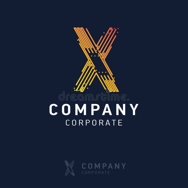 X Company Logo Design with Visiting Card Vector Stock Vector ...