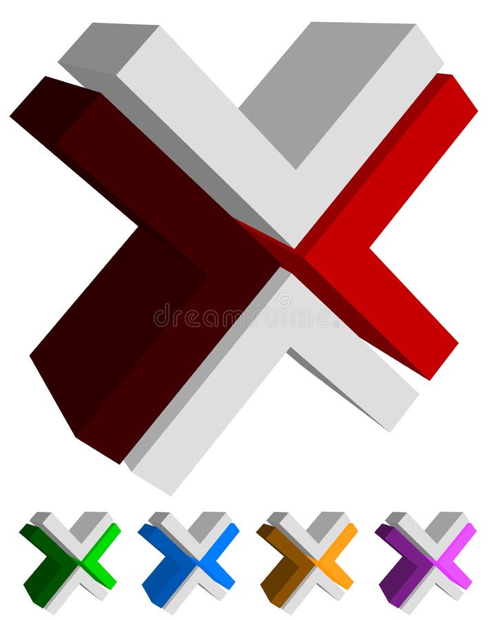 X, Cross Icon, Logo, Shape Design Element in Several Colors Stock ...