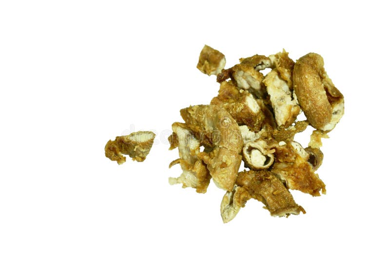 Batter Fried Pork Innards with Flour on White Background Stock Image ...