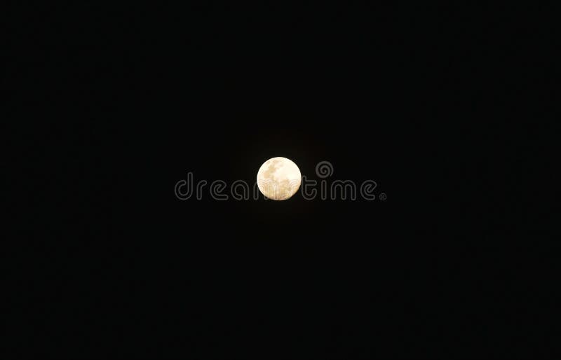 Bright Moon Floating on Sky in Night Background Stock Photo - Image of ...