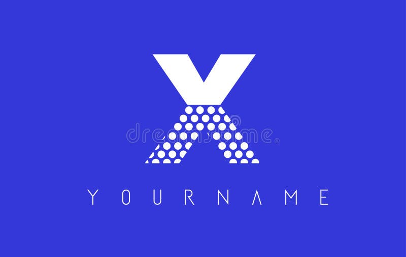 X Dotted Letter Logo Design with Blue Background. Stock Vector ...