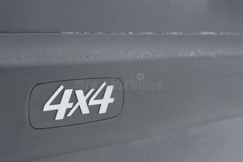 4x4 emblem on SUV label stock photo. Image of element - 208646316