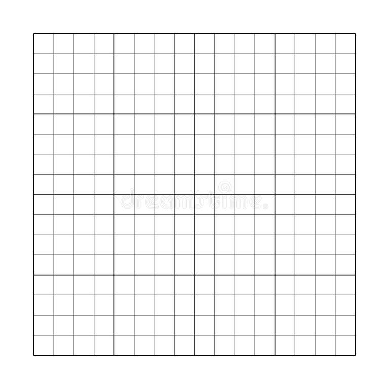 4x4 Empty Grid. Vector Template Square Cell Table Stock Illustration ...