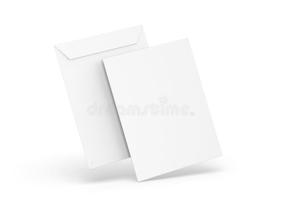 9x12 Envelope Mockup Template on Isolated White Background. Stock ...