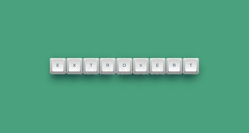 Extrovert Word on White 3d Keyboard Buttons with Shadow on Green ...