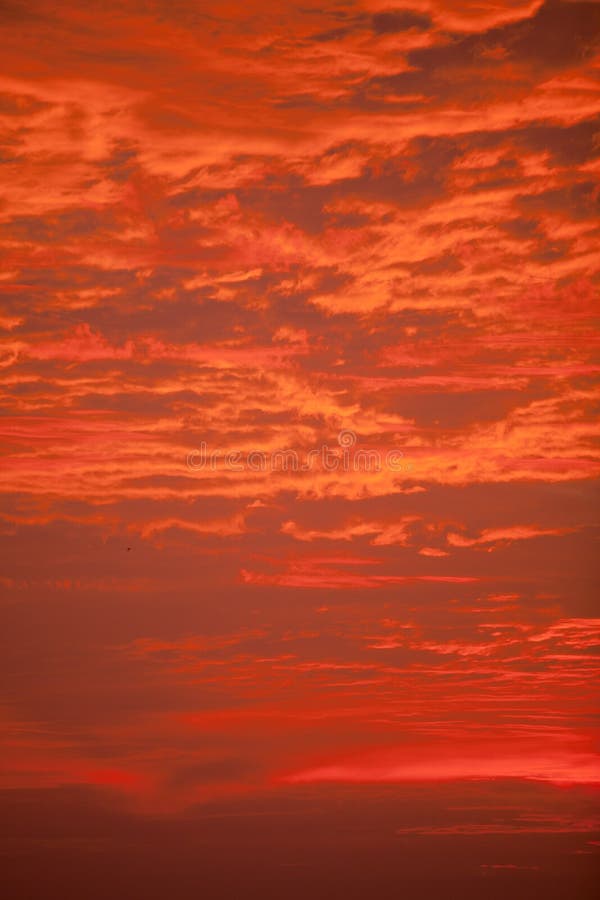 "Fire Sky" - Clouds Lit Up Red in a Dramatic Sunrise. Stock Photo ...