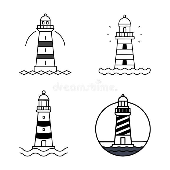 Realistic Vector Lighthouse Icon. Modern Lighthouse with Glowing Beacon ...