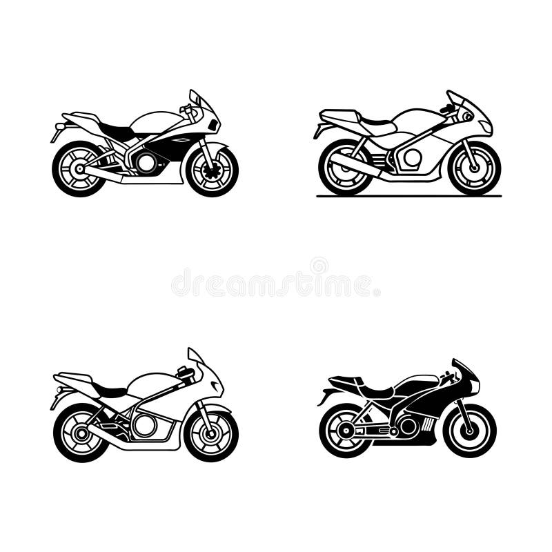 Sleek Modern Motorbike Icon. Sporty Aerodynamic Motorcycle Vector ...