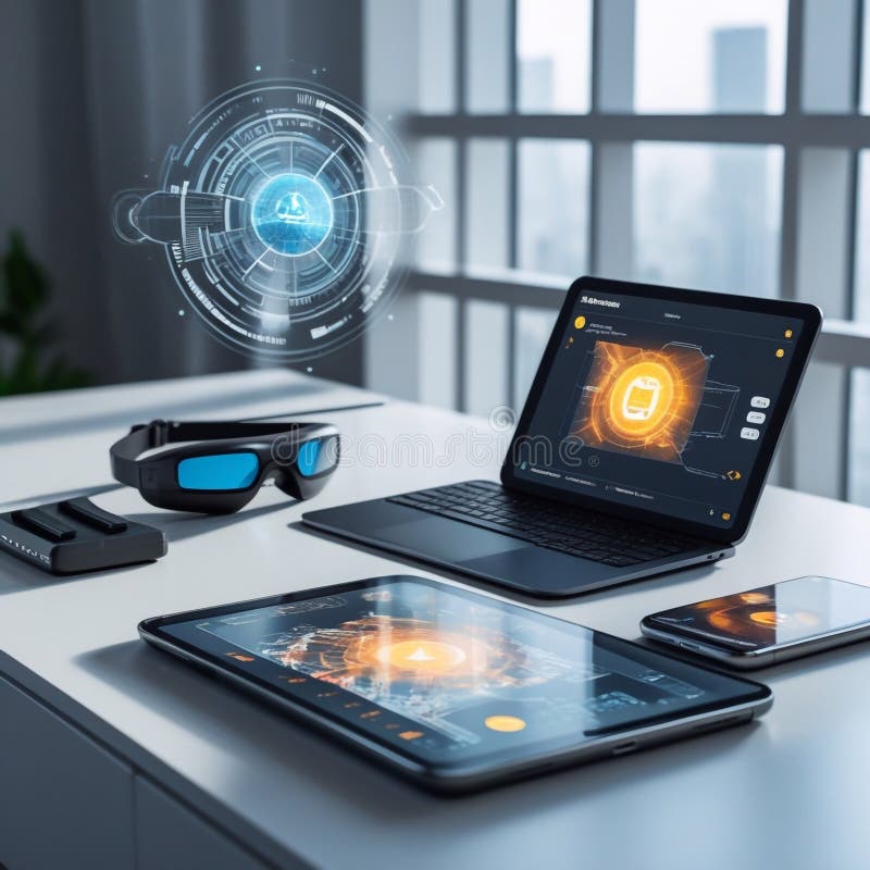 X22 Futuristic Tech Setup Augmented Reality Devices Sleek Interface ...