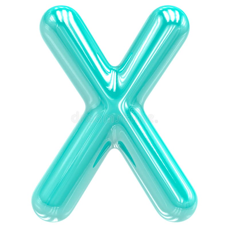 X Green Font Cyan 3D with White Background Stock Illustration ...