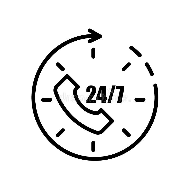 24X7 or 24 hour support stock illustration. Illustration of ...