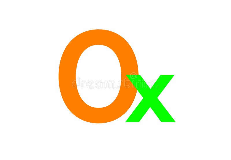 0x Icon on White Background - Orange and Green Stock Illustration ...