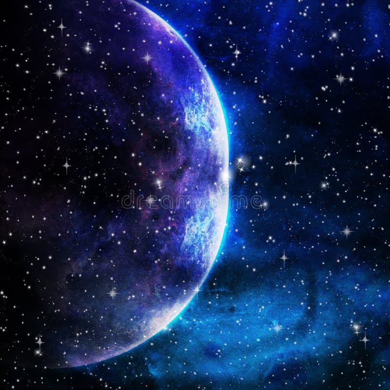 Blue Starry Earth Galaxy stock illustration. Illustration of star ...