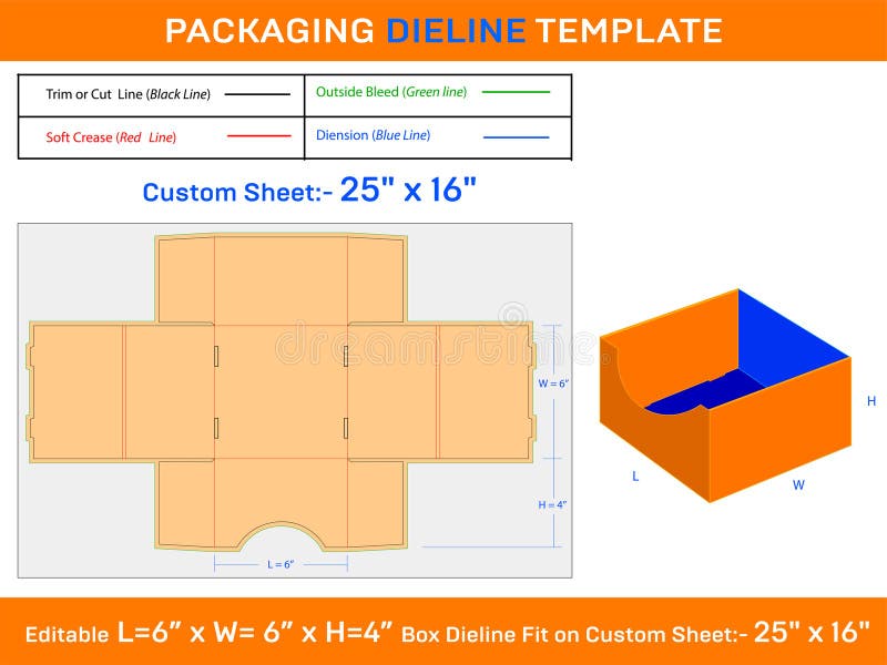 Inch Standard Tray Box Dieline Template Stock Illustrations – 3 Inch ...