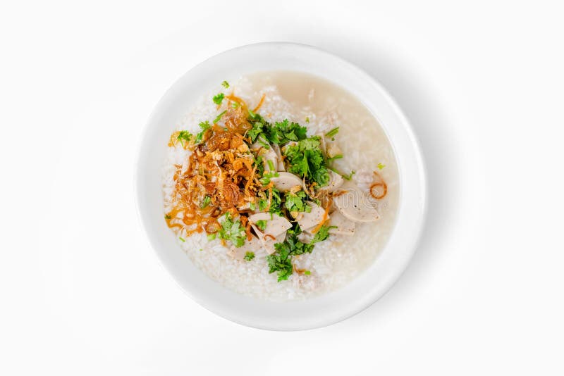 Khao Tom Moo Thai Breakfast, Rice Congee Mixed with Meat Stock Image ...