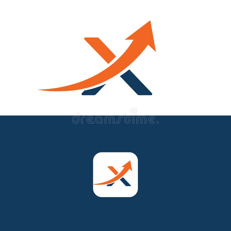 X Letter with Arrow Logo Template Vector Design Stock Vector ...