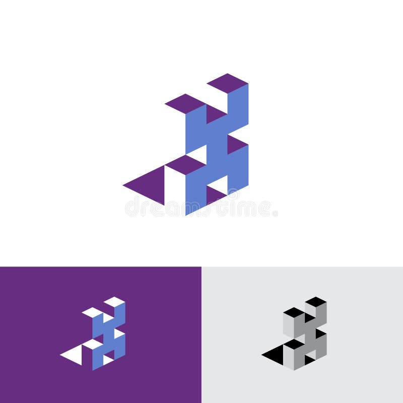 X Letter Isometric Logo. Isometric Typographic X Monogram As Cubes ...