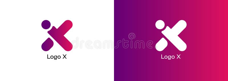 X Letter Like Running Human. Emblem X Logo, Modern Color Gradient ...