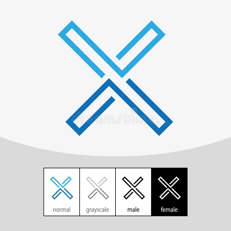 X Letter Logo. Blue Color stock vector. Illustration of business ...