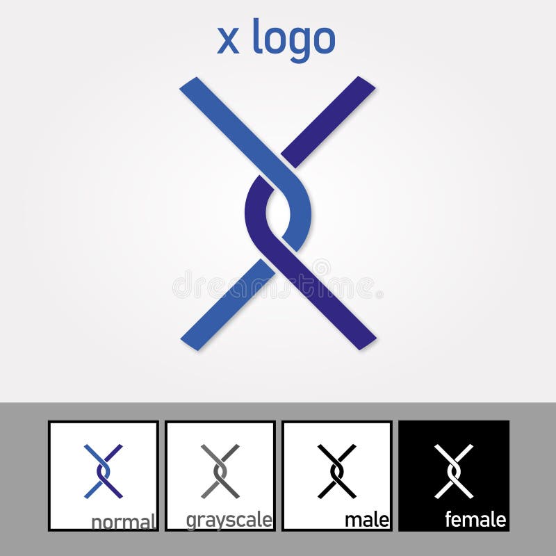 X Letter Logo. Blue Color stock vector. Illustration of symbol - 304775373