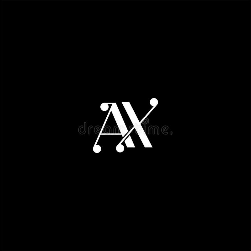 A X Letter Logo Creative Design on Black Color Background, Ax Stock ...