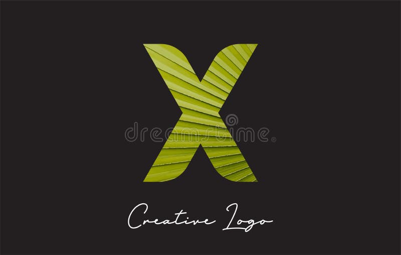 X Letter Logo with Palm Tree Leaf Pattern Design Stock Vector ...