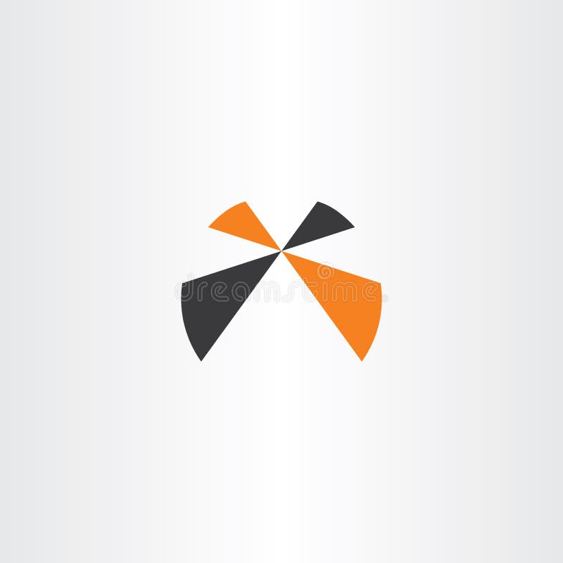 X Letter Orange Black Icon Logotype Symbol Stock Vector - Illustration ...