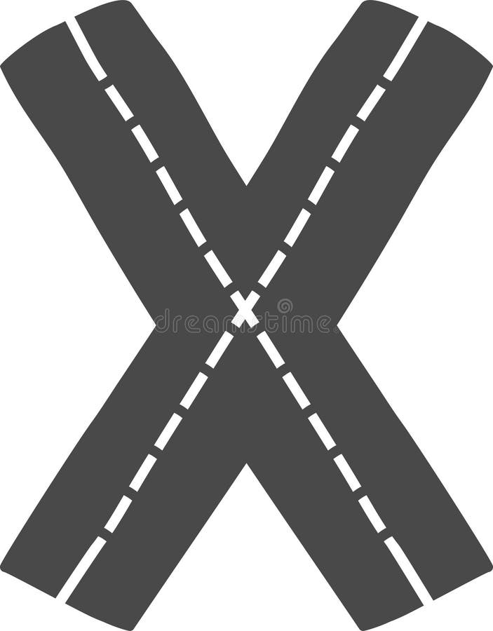 X Letter Road Alphabet Kids Stock Illustration - Illustration of sign ...