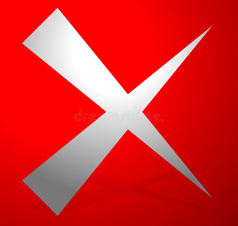 X Letter, X Shape. Cross With Red Colors As Delete, Remove, Fail Stock ...