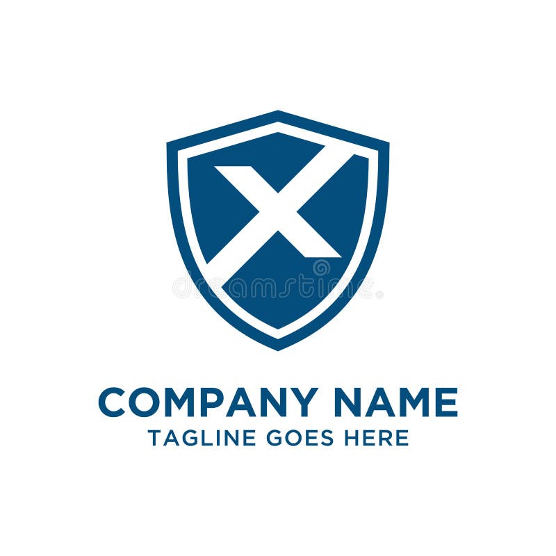 X Letter Shield Logo Vector Design Template. Stock Vector ...