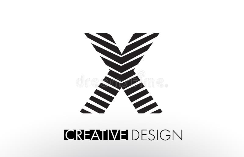 X Lines Letter Design with Creative Elegant Zebra Stock Vector ...