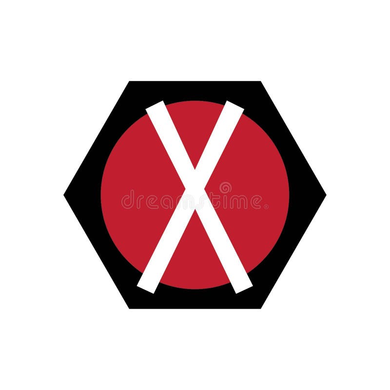 X Logo with a Black Octagon Frame Shape Stock Illustration ...