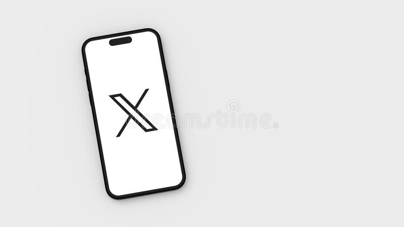X Logo, Former Twitter, on IPhone Screen on Gray Background with Copy ...