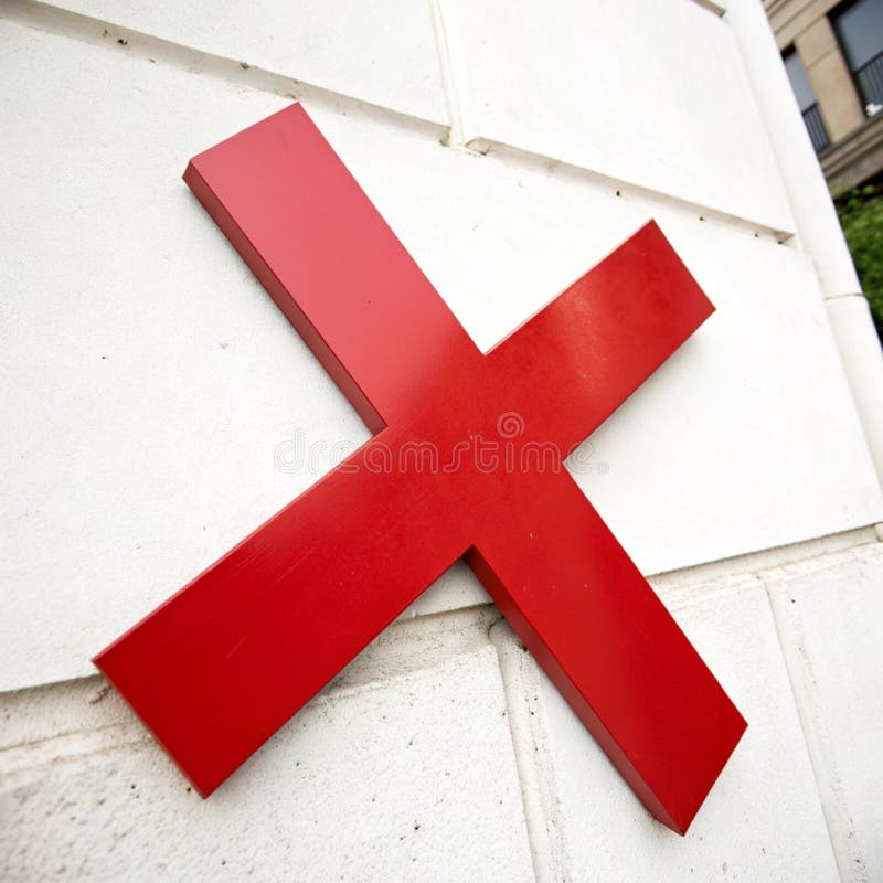 X Mark Painted Red Isolated on White Background Stock Illustration ...