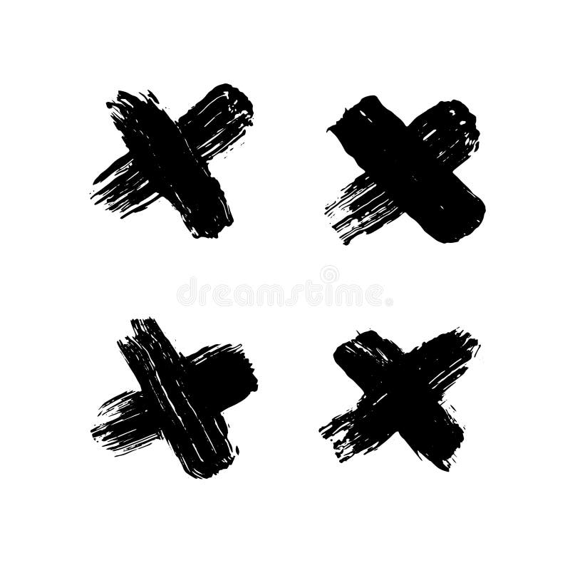 X Marks Brush Strokes stock illustration. Illustration of watercolor ...