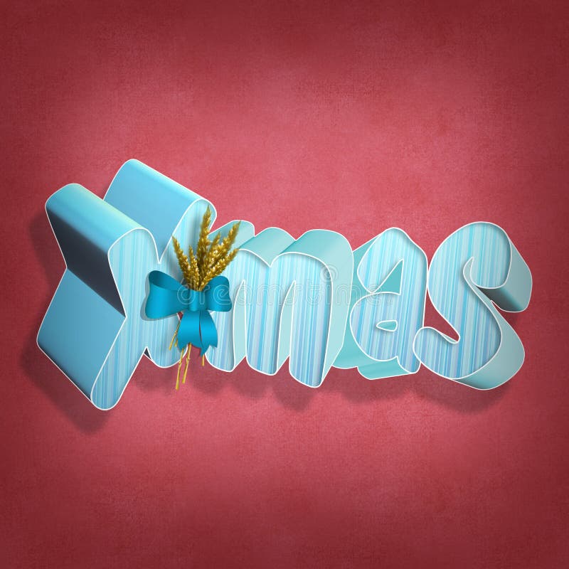 X-mas 3D text stock illustration. Illustration of grain - 7240783