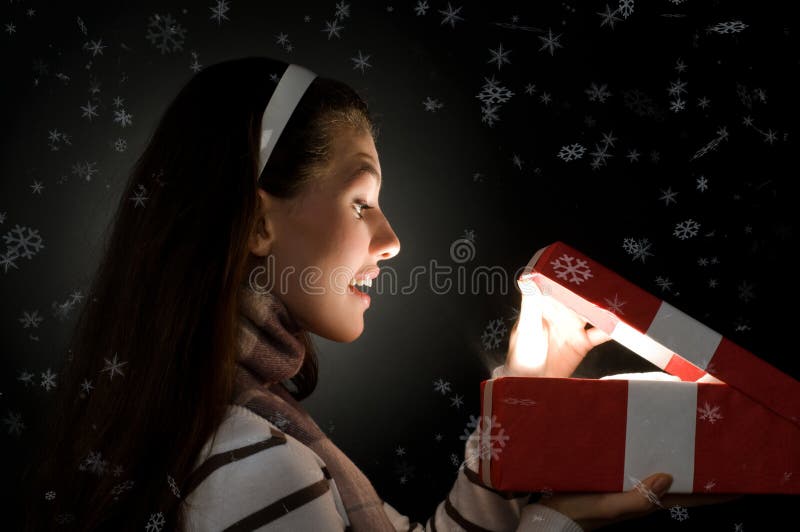 X-mass magic present stock photo. Image of hand, events - 6575782