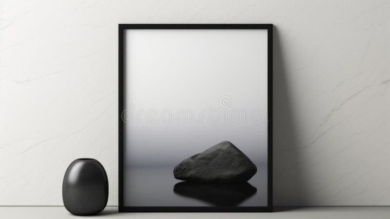 Minimalist 7x5 Frame Mockup on Obsidian Background for Design ...