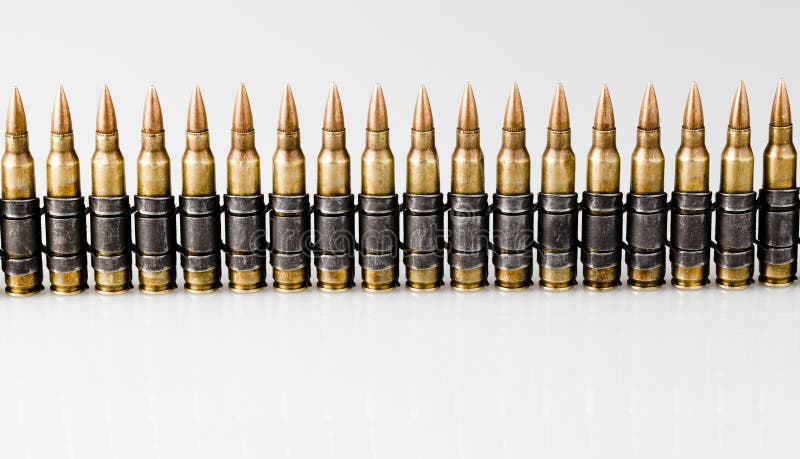 5.56x45mm NATO Tracer Bullets Stock Image - Image of closeup, machine ...