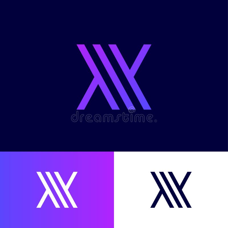 X Monogram. X Logo. Linear Letter on a Different Backgrounds Stock ...