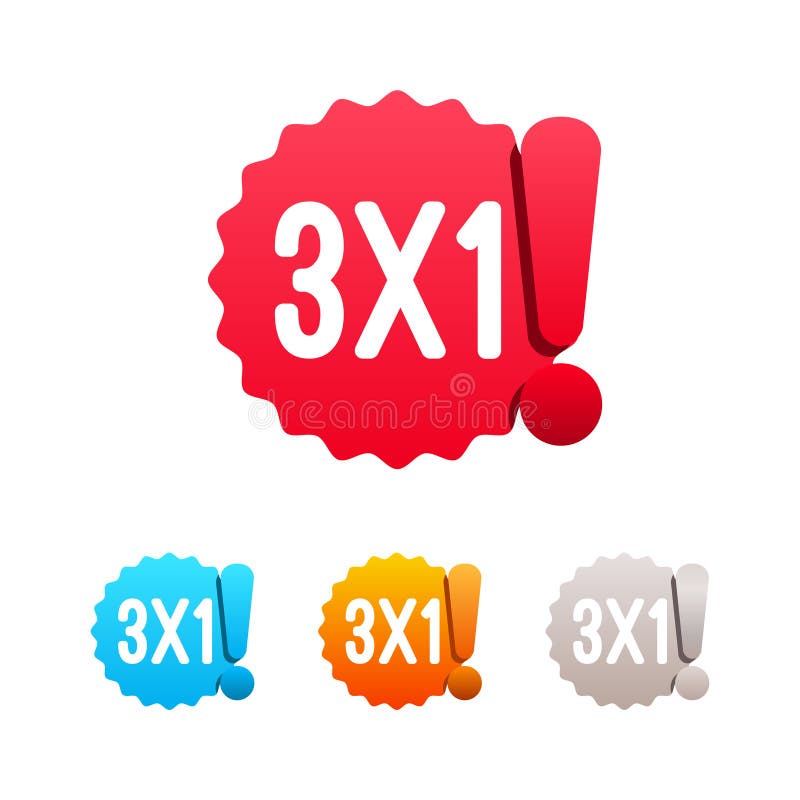 3x1 Offer Labels stock vector. Illustration of stars - 199009390