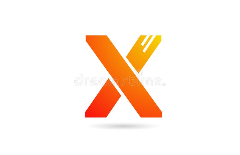 X Orange Gradient Alphabet Letter Logo Design Icon. Creative Template ...