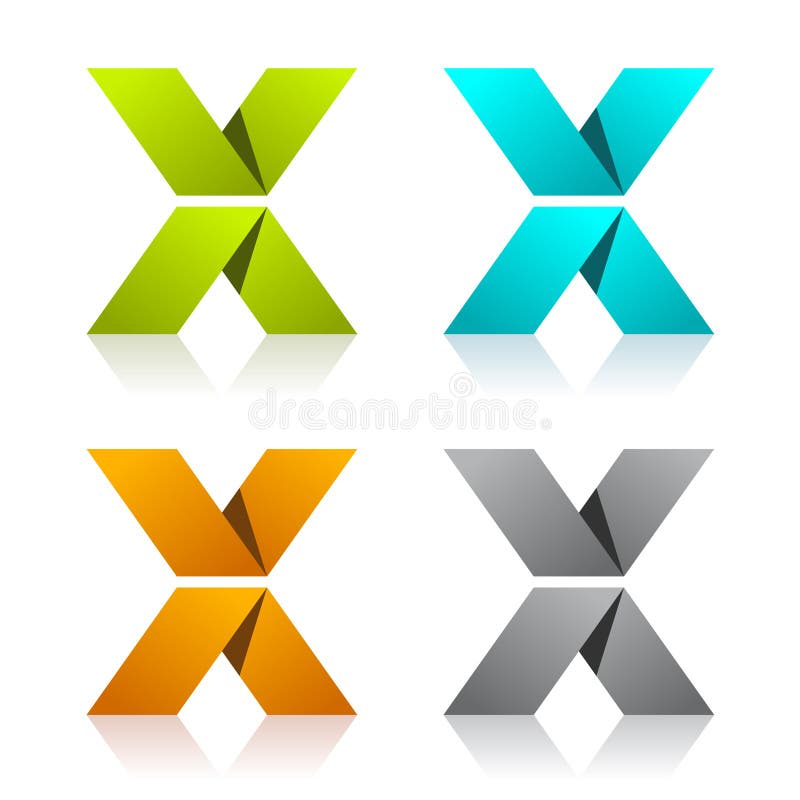 X paper letter symbol stock vector. Illustration of fold - 85160871