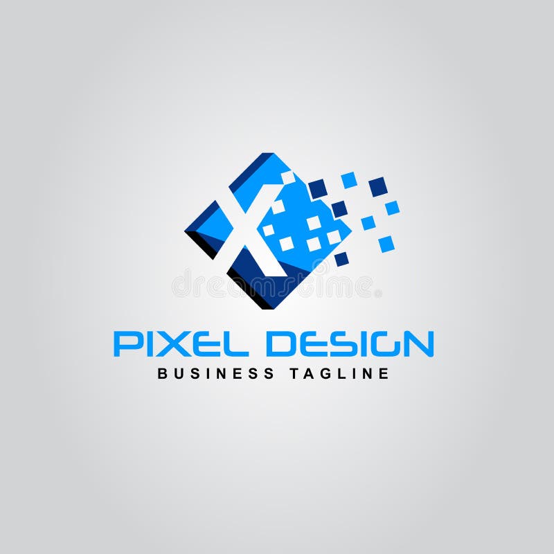 X Pixel Logo Modern Creative Alphabet Letter Design Vector Icon Stock ...
