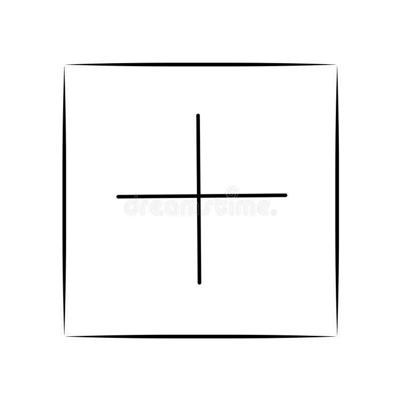 Plus Symbol, a Simple Math Symbol with Black Lines and White Background ...
