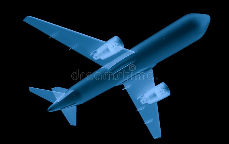 X Ray Airplane on Black Background Stock Illustration - Illustration of ...