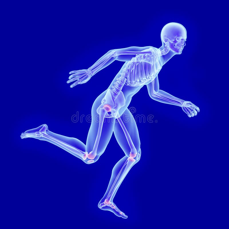 X-ray Anatomy of a Running Man with Visible Joint Damage Stock ...