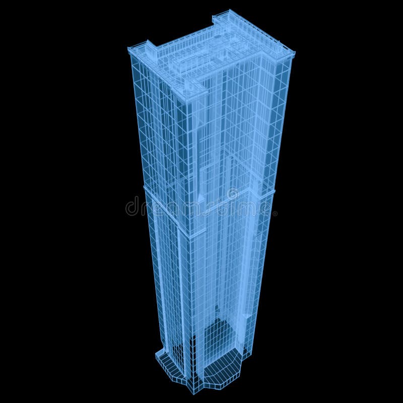 X Ray Building Isolated on Black Stock Illustration - Illustration of ...