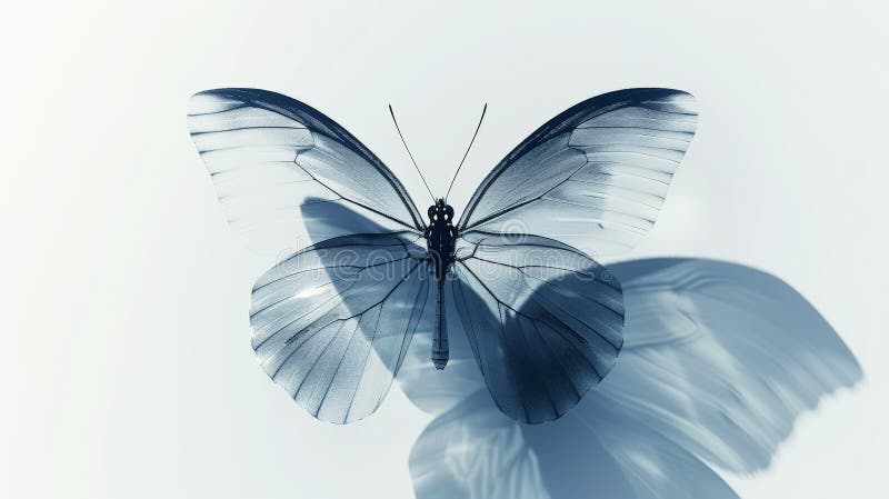 X-ray Butterfly Image on Light Background with Sun Rays and Strong ...