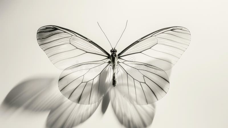 X-ray Butterfly Image on Light Background with Sun Rays and Strong ...